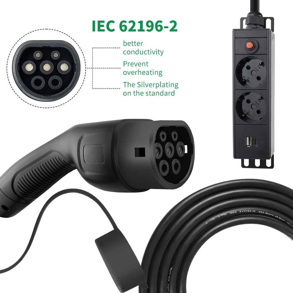 China V2L vehicle to load Type 2 plug with Power Strip EV Discharging ...