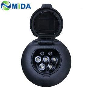 China Type 2 outlet T2S socket with shutters 32A 22kw IEC 62196 EVSE ...