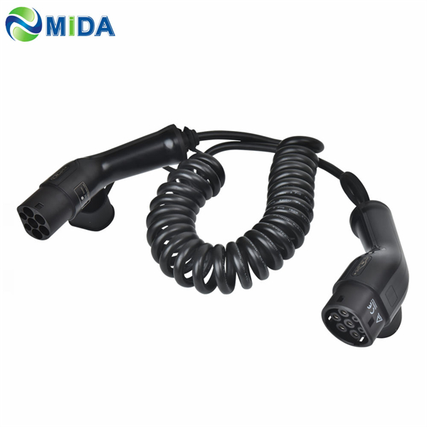 China Mode 3 Type 2 EV Charging Cable 3.6kW 16A Type 2 to Type 2 Spiral ...